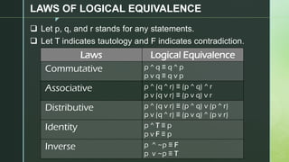 Formal Logic - Lesson 5 - Logical Equivalence | PDF