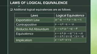 Formal Logic - Lesson 5 - Logical Equivalence | PDF