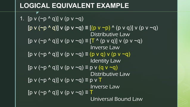Formal Logic - Lesson 5 - Logical Equivalence | PDF