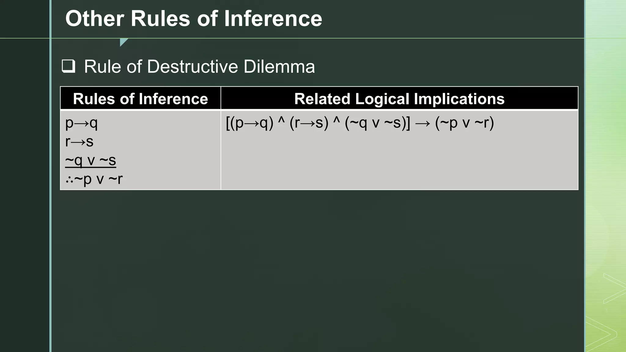 Formal Logic - Lesson 7 - Rules of Inference | PDF
