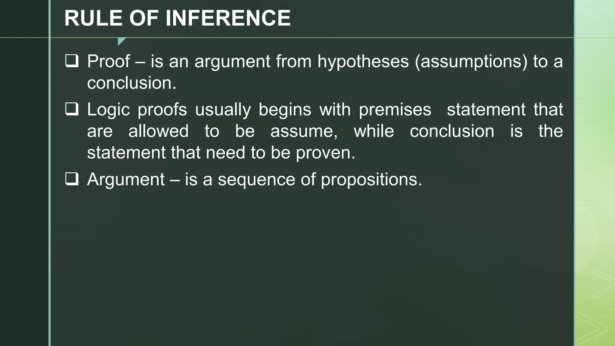 Formal Logic - Lesson 7 - Rules of Inference | PDF