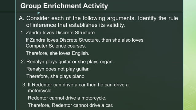 Formal Logic - Lesson 7 - Rules of Inference | PDF