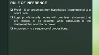 Formal Logic - Lesson 7 - Rules of Inference | PDF