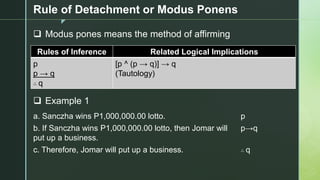 Formal Logic - Lesson 7 - Rules of Inference | PDF