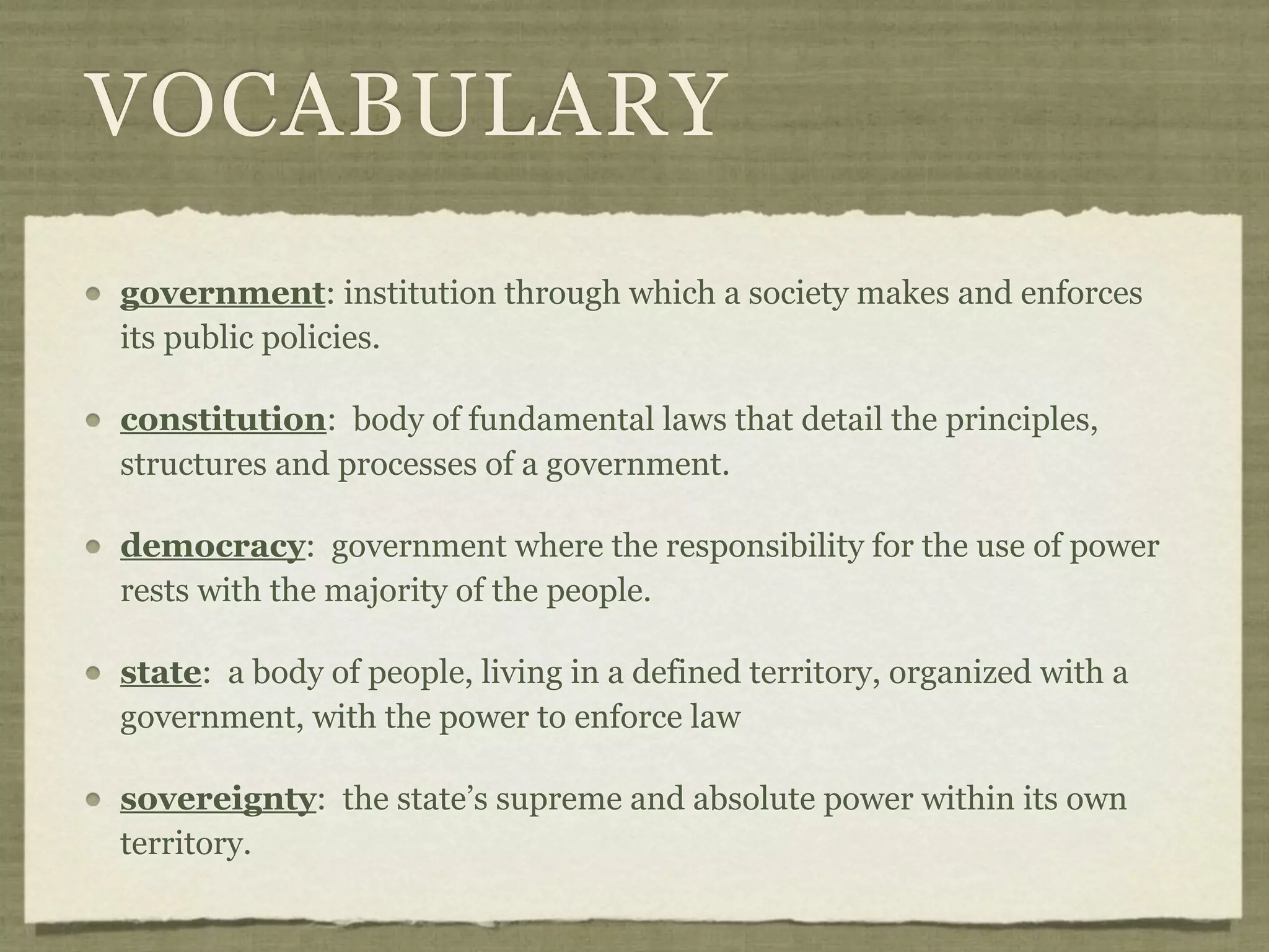 02 - Introduction to Government | KEY