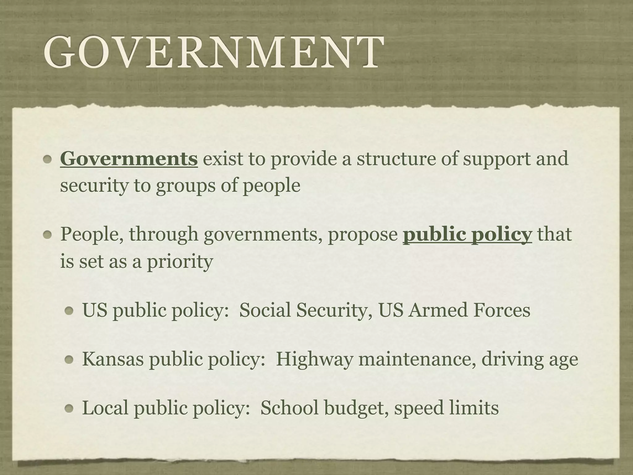 02 - Introduction to Government | KEY