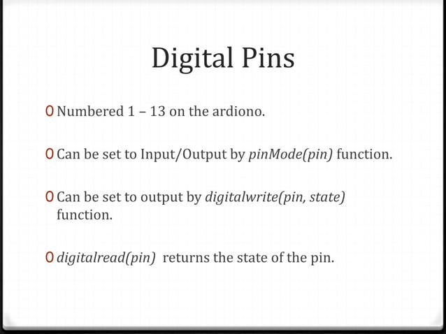 02 General Purpose Input - Output on the Arduino | PPTX | Computer Peripherals | Computing