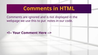 Introduction to HTML: Overview and Structure | PPT