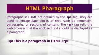 Introduction to HTML: Overview and Structure | PPTX
