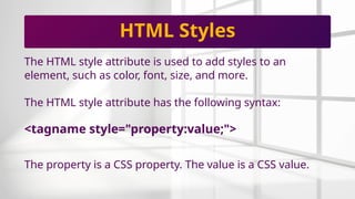 Introduction to HTML: Overview and Structure | PPTX