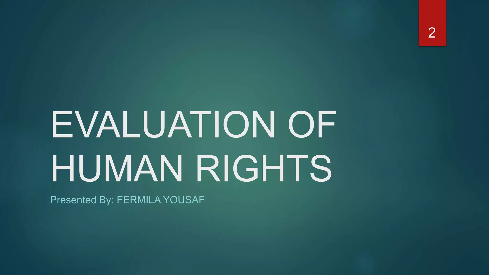 Evaluation of Human Rights | PPT