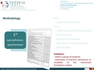 Students’ expectations analysis before and after a curricular internship | PPTX