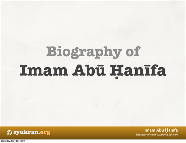 Biography Imam Hanafi | PDF | Islam | Religion & Spirituality