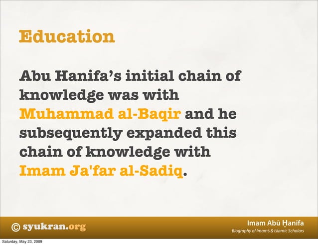 Biography Imam Hanafi | PDF | Islam | Religion & Spirituality