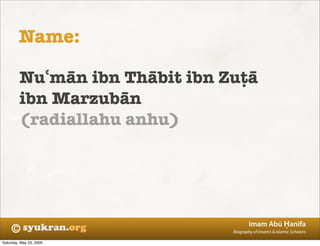 Biography Imam Hanafi | PDF