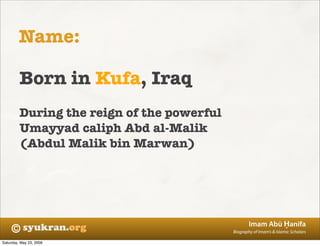 Biography Imam Hanafi | PDF