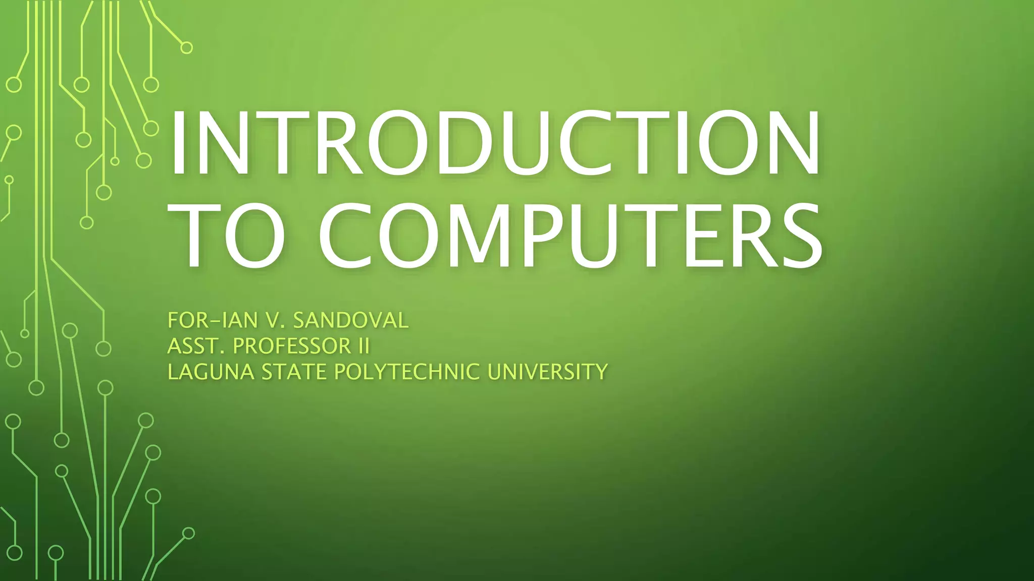 Introduction to Computers | PPT
