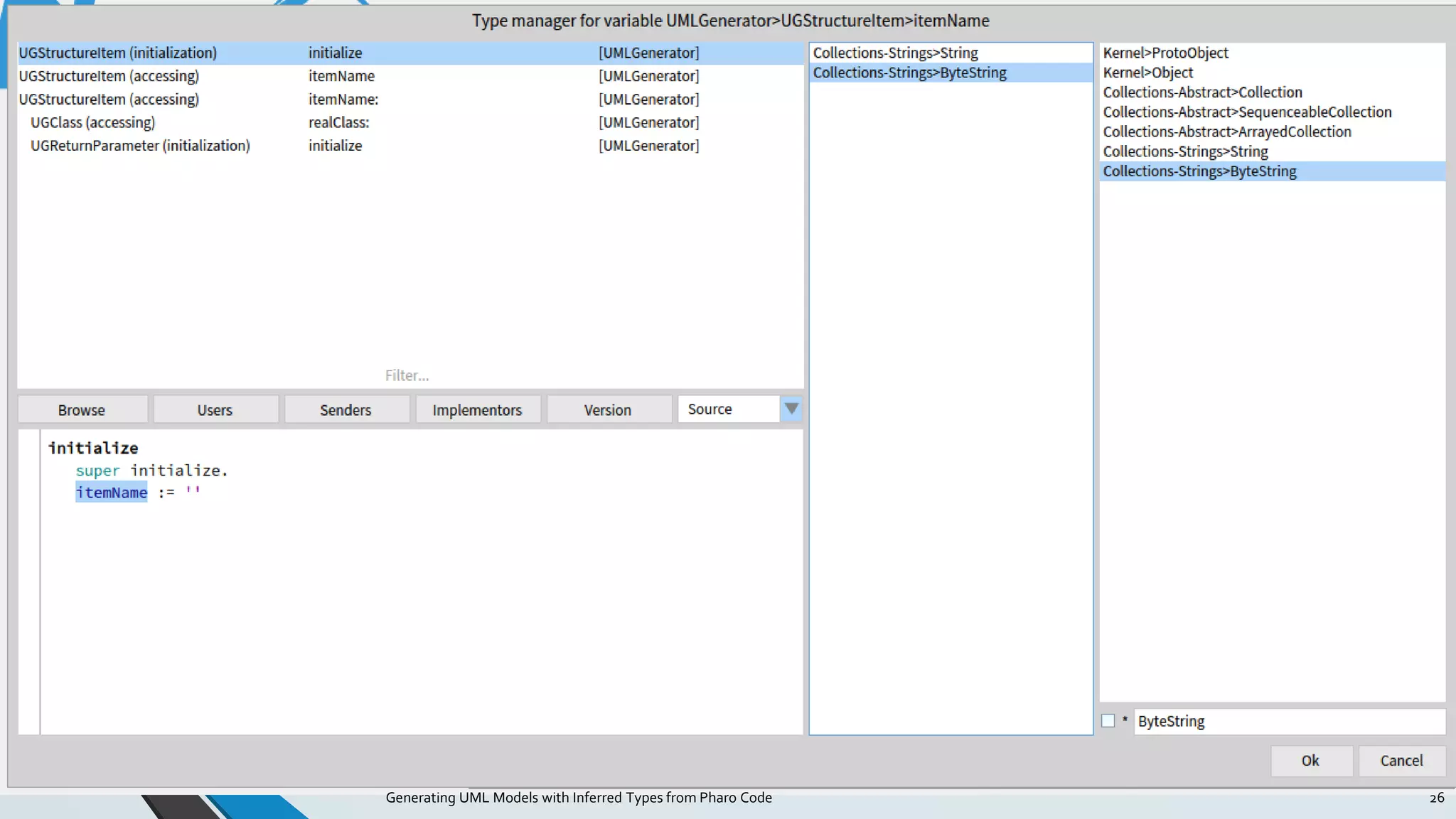 Generating UML Models with Inferred Types from Pharo Code | PPT