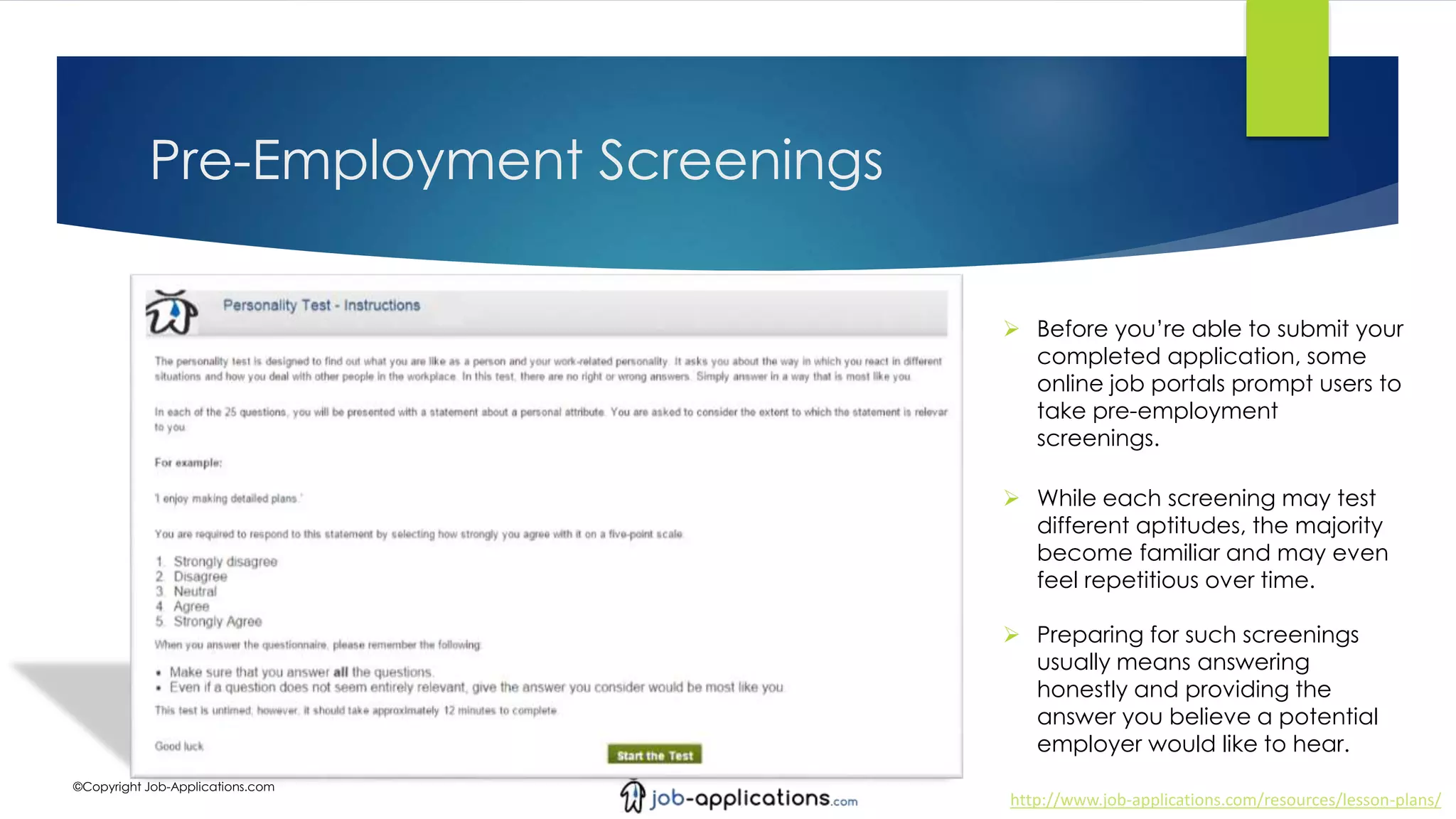 Job-Applications.com Job Application Lesson Plan | PPTX