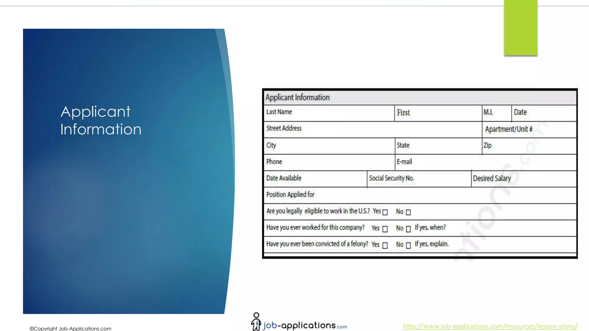 Job-Applications.com Job Application Lesson Plan | PPTX | Resume ...
