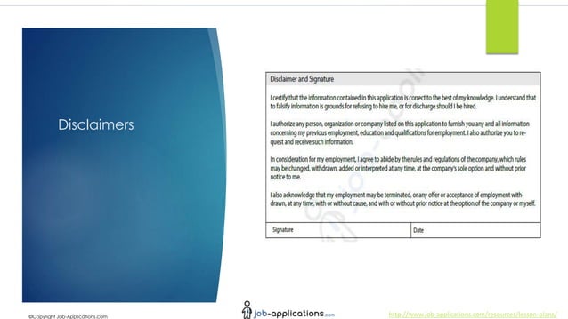 Job-Applications.com Job Application Lesson Plan | PPT