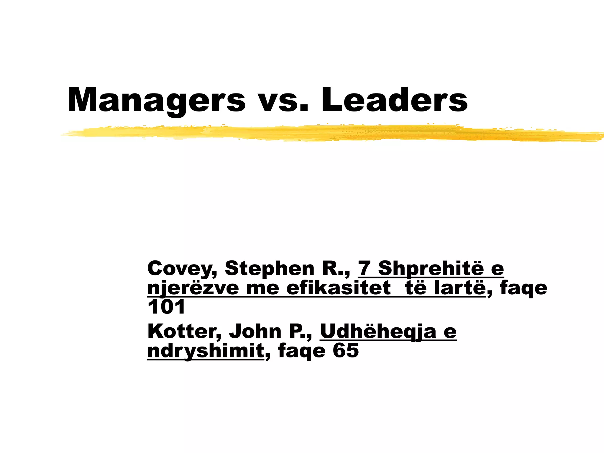 02 leadership vs managment | PPT