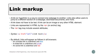 02- Links, Structure and Layout with HTML.pdf | Free Download