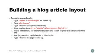 02- Links, Structure and Layout with HTML.pdf | Free Download