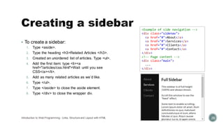 02- Links, Structure and Layout with HTML.pdf | Free Download
