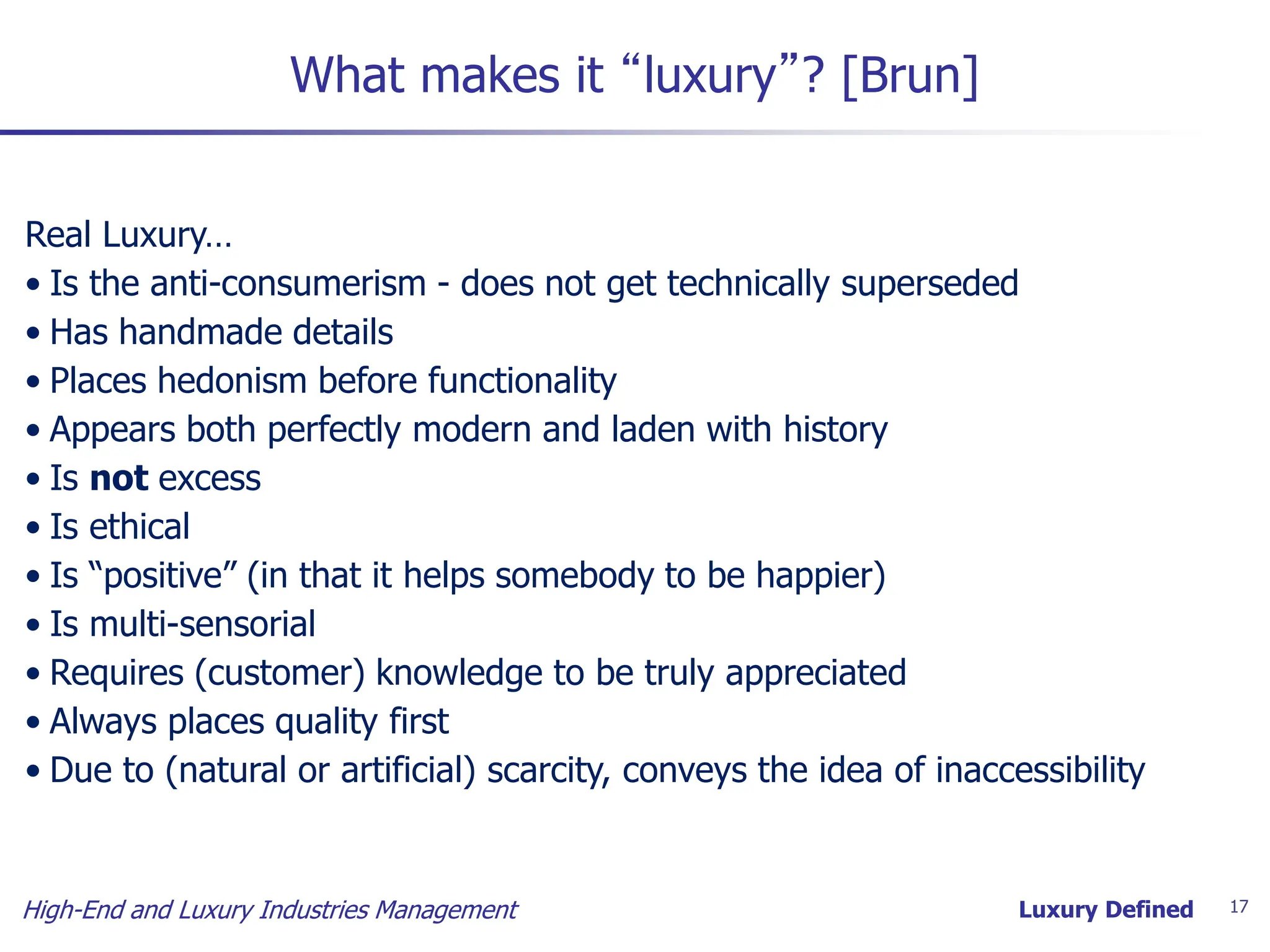 02 - Luxury defined : What is luxury ? | PPT