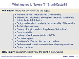 02 - Luxury defined : What is luxury ? | PPT