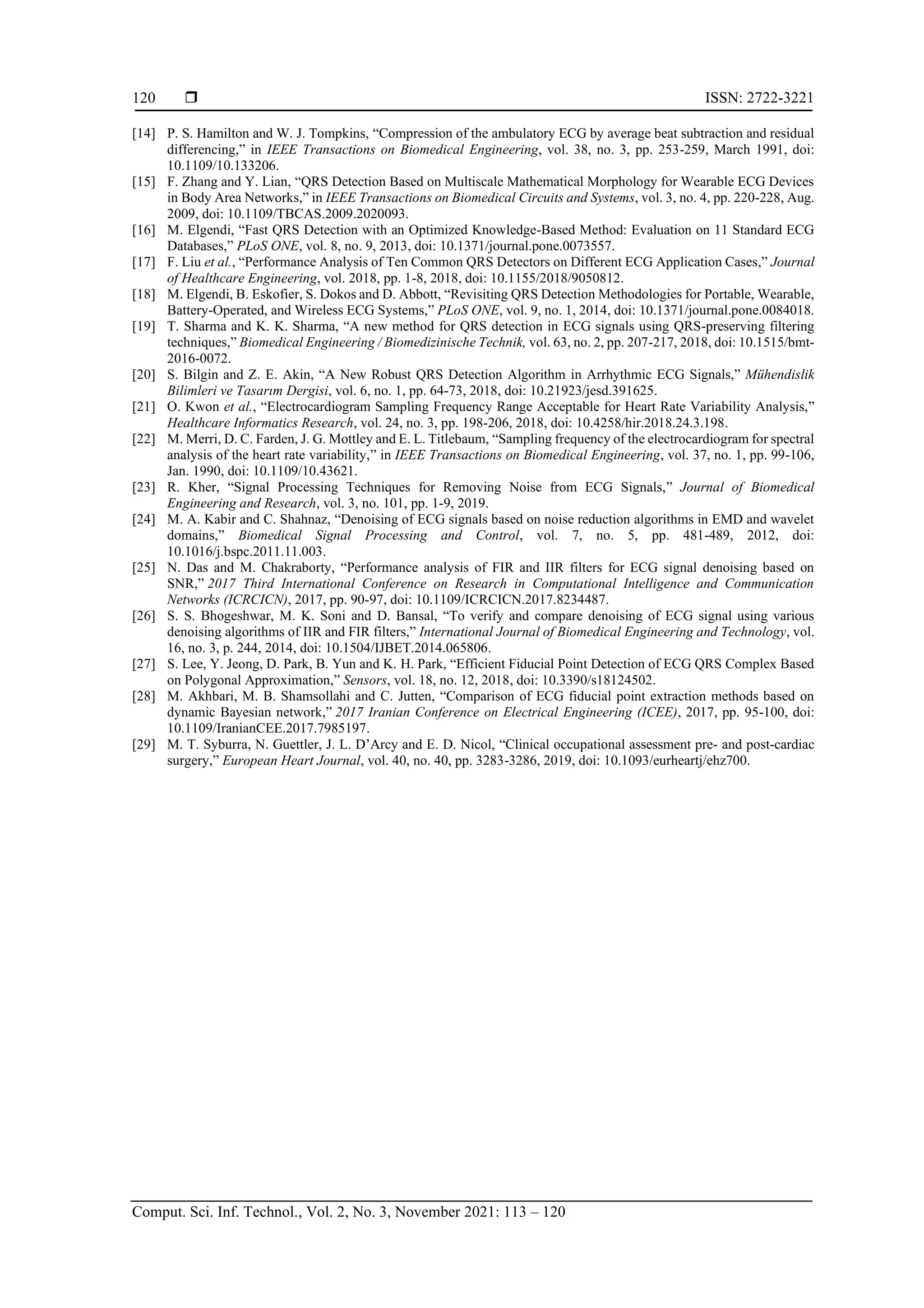 Less computational approach to detect QRS complexes in ECG rhythms | PDF
