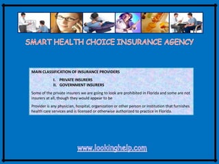 Main Classification of Insurance Providers | PPTX | Health Insurance ...
