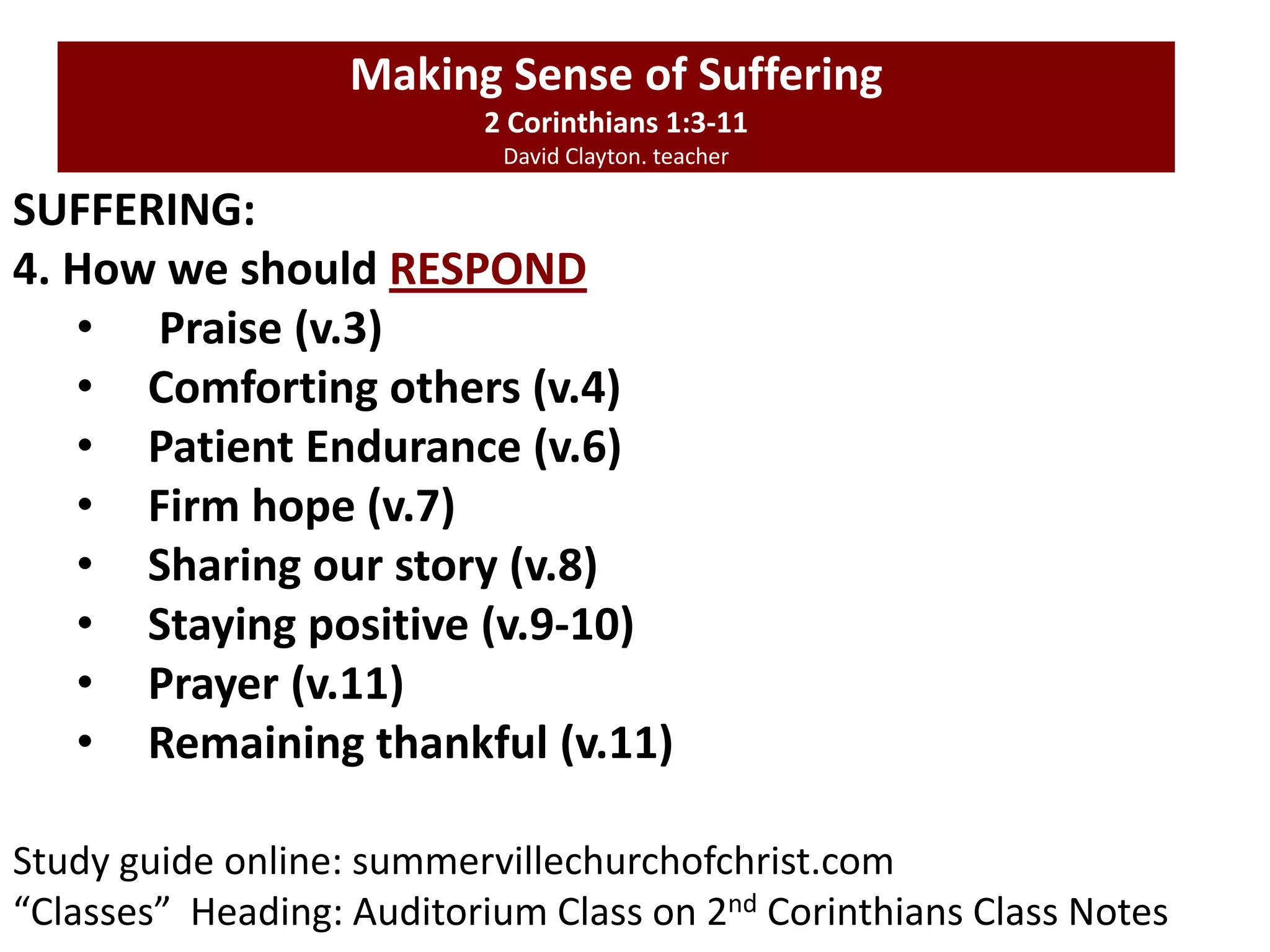 02 making sense of suffering | PPT