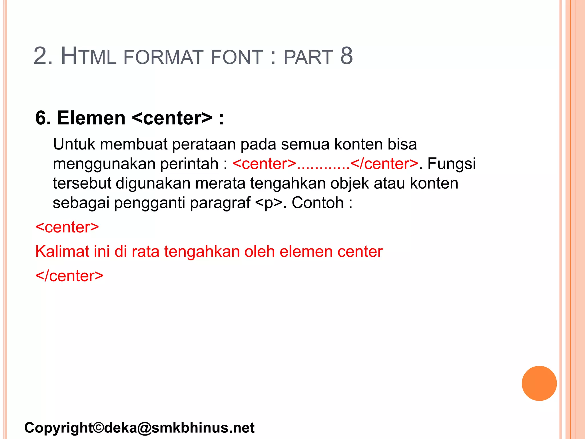 02 materi html pengolahan format font | PPT