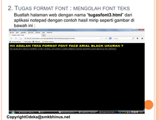 02 materi html pengolahan format font | PPT