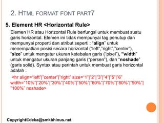02 materi html pengolahan format font | PPT