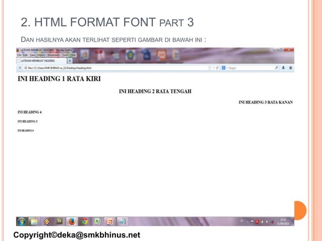 02 materi html pengolahan format font | PPT