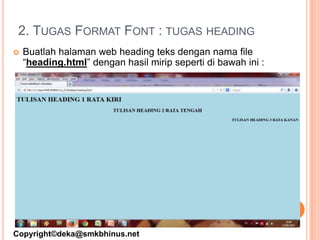 02 materi html pengolahan format font | PPT