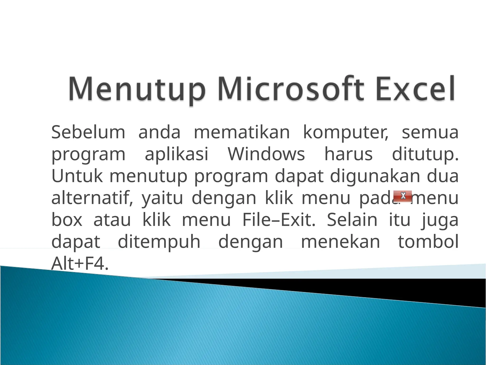 02 Mengenal Aplikasi Pengolah Angka Microsoft Excelppt