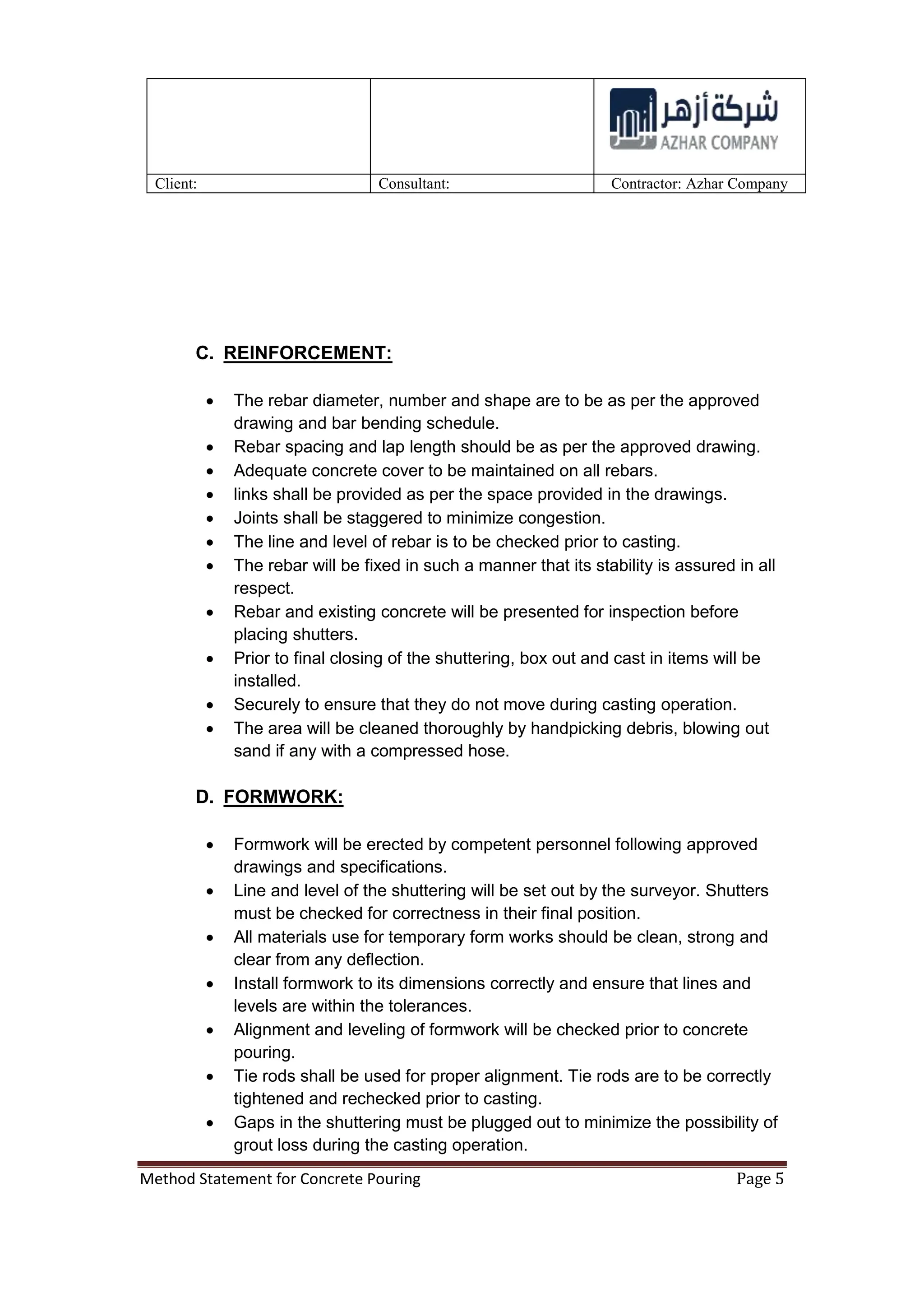 02 - Method Statement for Concrete pouring.docx