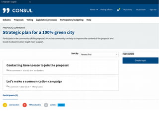 Consul project : improving democracy through digital participation | PPT
