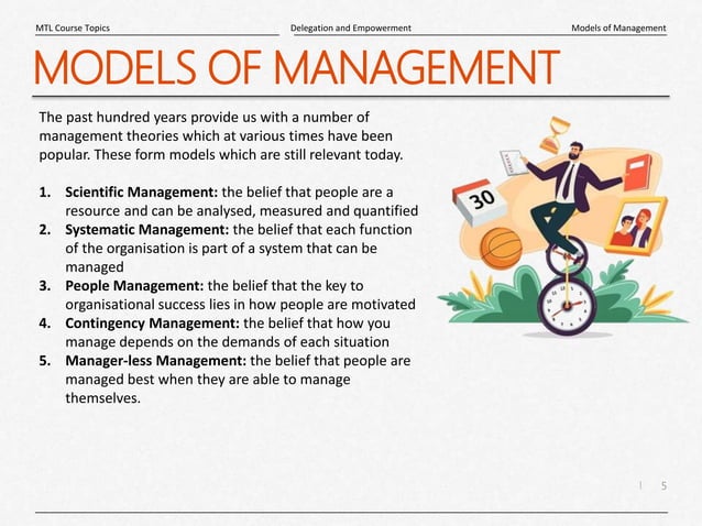 Models of Management | PPTX | Executive Leadership & Management | Business