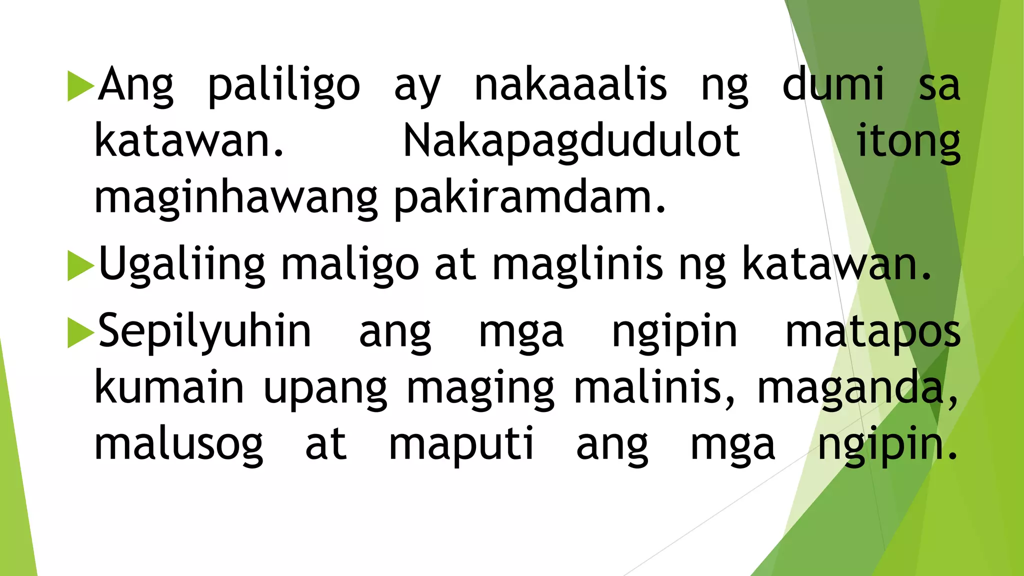 02 naisasagawa ang wastong pamamaraan ng paglilinis at pagaayos ng ...