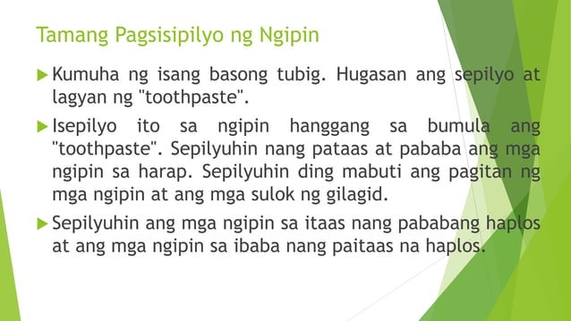 02 naisasagawa ang wastong pamamaraan ng paglilinis at pagaayos ng ...