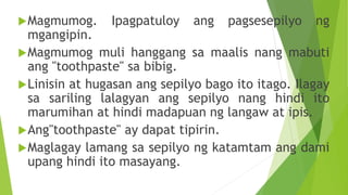 02 naisasagawa ang wastong pamamaraan ng paglilinis at pagaayos ng ...