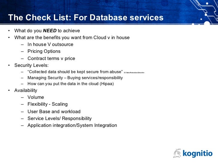 Cloud architecture and deployment: The Kognitio checklist, Nigel Sanc…