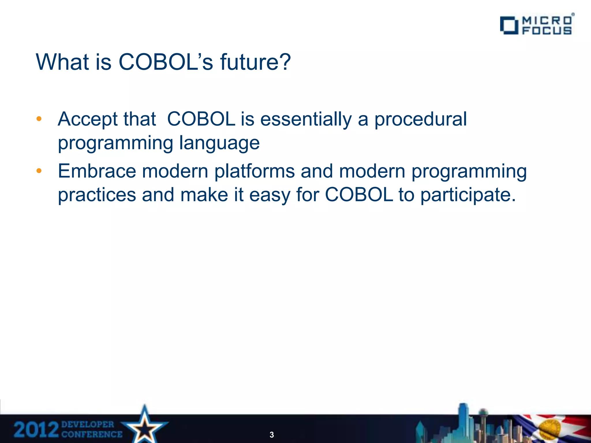 Object Oriented Programming With Cobol Ppt