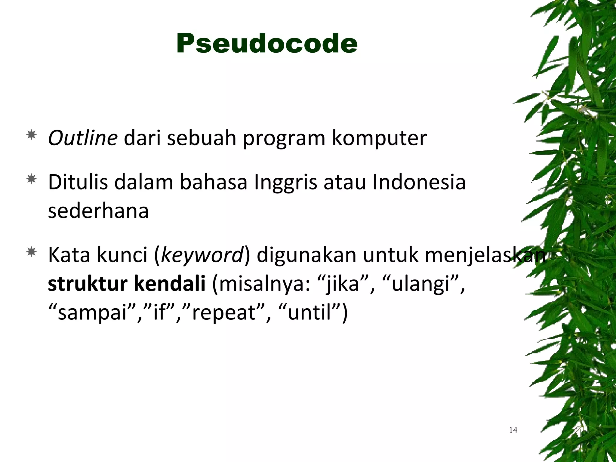 Dasar Pemrogaman Algoritma | PPT Dasar Pemrogaman Algoritma | PPT