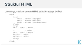 Pemrograman Web - Pembuatan HTML | PDF